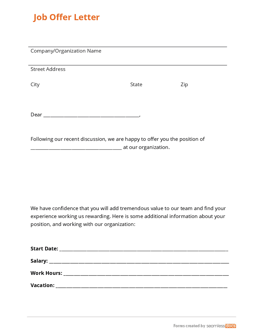 5 Job Offer Letter Templates Word Excel Templates 5 Job Offer Letter Templates Word Excel Templates