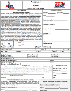4+ Academy Registration Form Templates - Word Excel Templates