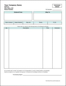6+ Blank Purchase Order Forms - Word Excel Templates