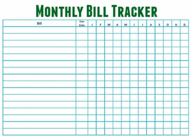6+ Monthly Bill Trackers - Word Excel Templates